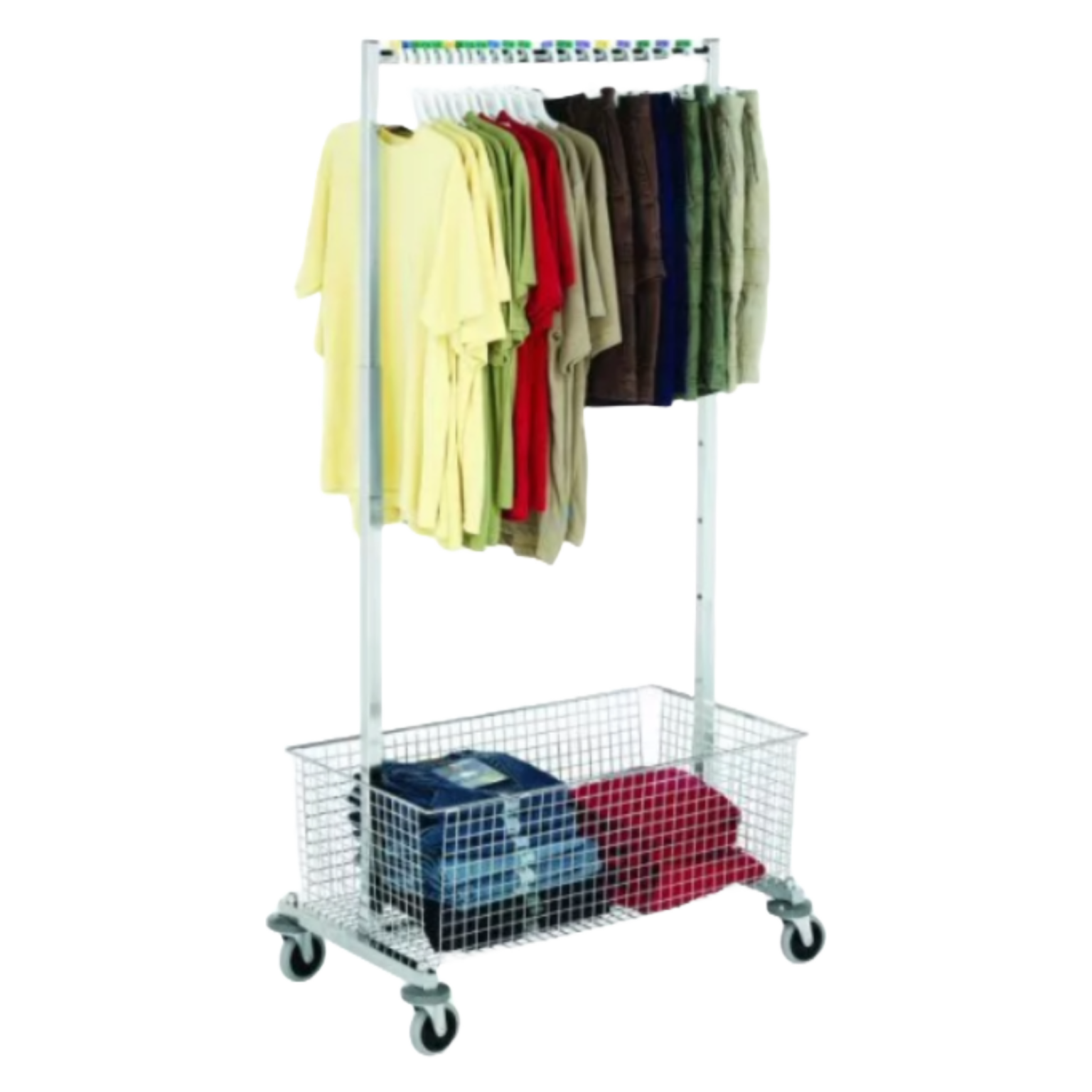 Rolling Rack With Basket | Advance Displays